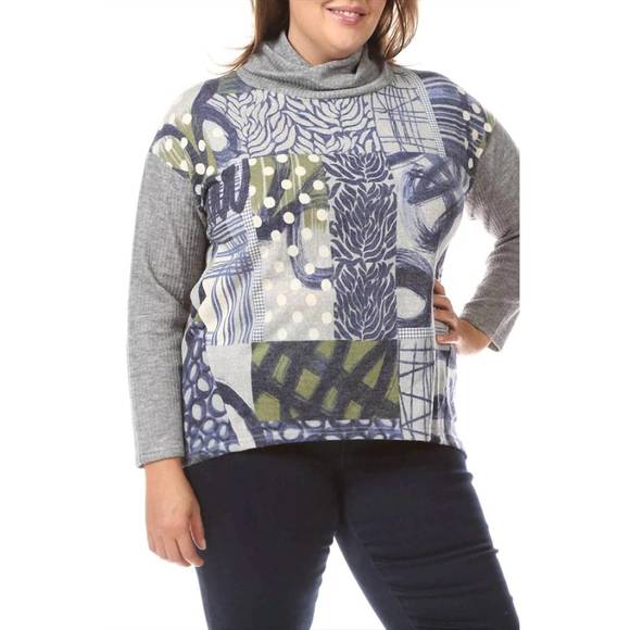Trisha Tyler | Tops | New Trisha Tyler Mixed Print Cowl Neck Top In ...